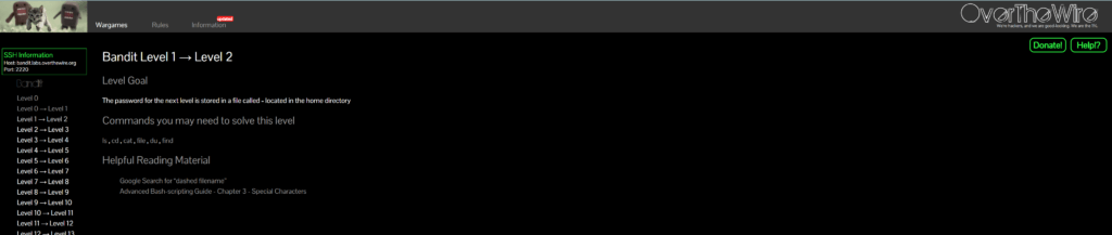 ゲーム感覚でlinuxコマンドを叩く。【OverTheWire: Bandit】 - スニーキーブログ