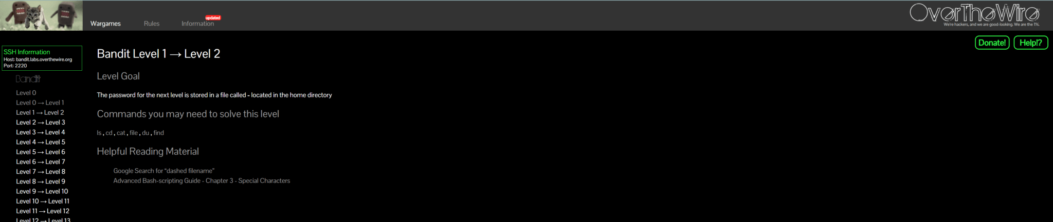 ゲーム感覚でlinuxコマンドを叩く。【OverTheWire: Bandit】 - スニーキーブログ