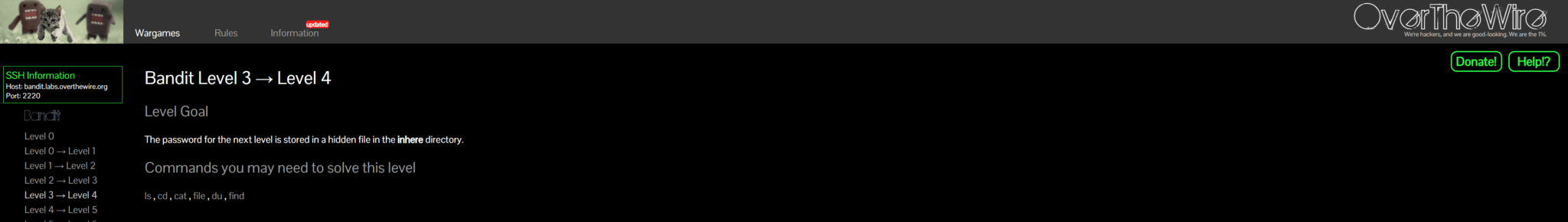 ゲーム感覚でlinuxコマンドを叩く。【OverTheWire: Bandit】 - スニーキーブログ